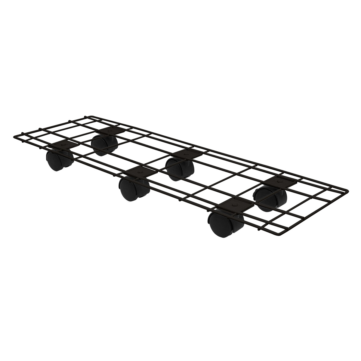 Plant Stands: 6-Wheel Rectangle Pot Trolley - Black